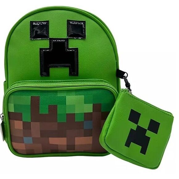 Minecraft | Accessories | Minecraft Green Backpack With Coin Bag Purse ...